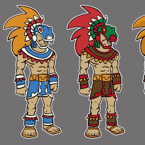 mayan bad ass character cartoon dude | キャラクター・マスコットコンペ