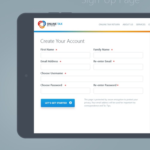 DIY Income Tax Portal Frontend | Web page design contest
