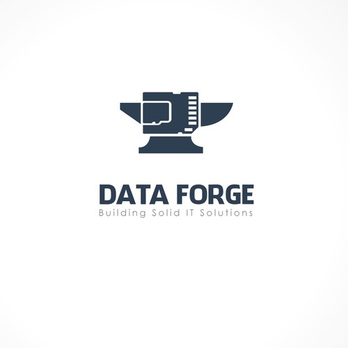 Create a captivating vintage forge logo for an IT company (Dataforge ...