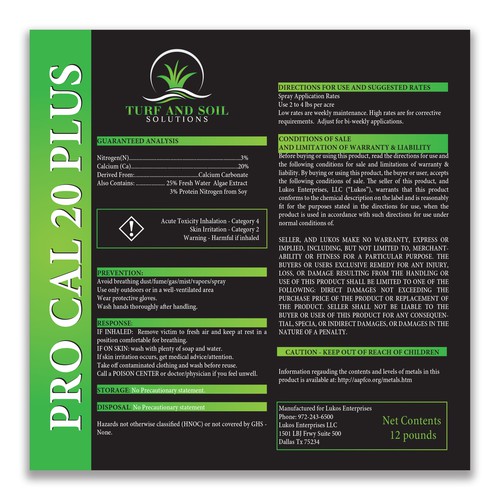 Plant derived fertilizer label template | Product label contest