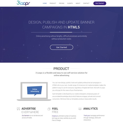 Website design for online ad product | Web page design contest