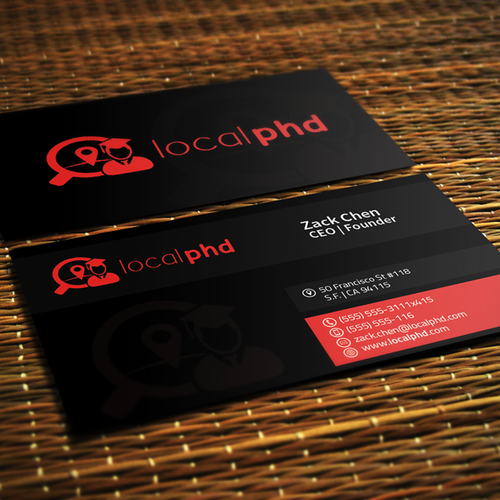 Business Card Redesign for Local Lead Generation Company "Local PhD ...
