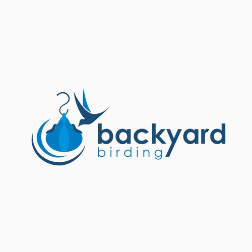 Create a capturing bird feeder illustration for backyard birding ...