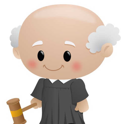 Create a kid-friendly Judge character to be made into a plush toy ...