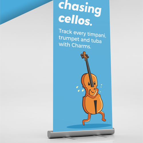Anthropomorphic Running Cello For Conference Banner | Character or ...