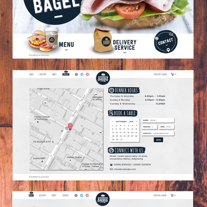Create an exciting website for our bagel shop Brookside Bagels & More ...
