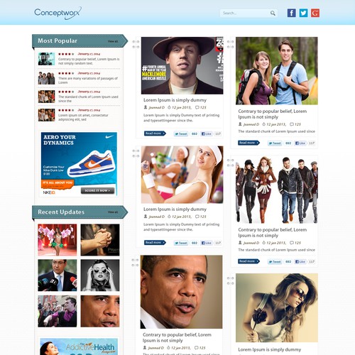 Create a unique blog page layout to wow anyone that uses it. | Web page ...