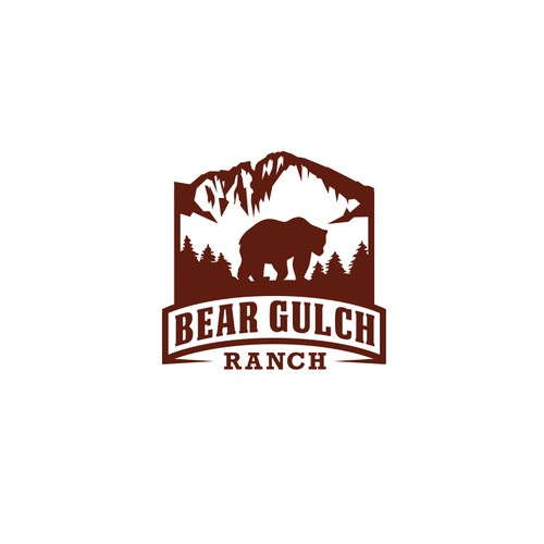 Create an iconic logo for Bear Gulch Ranch, an upscale Colorado ...