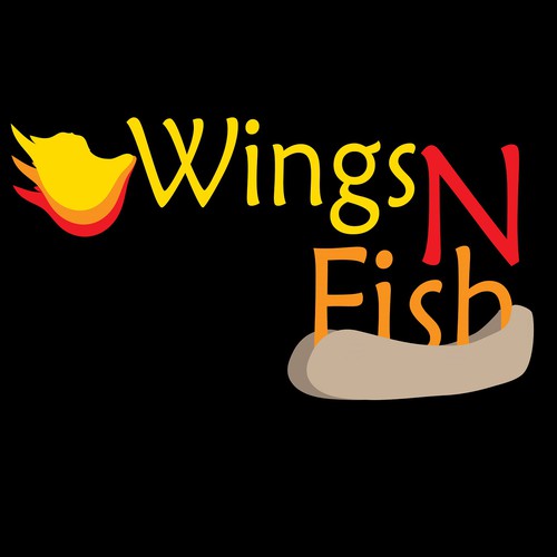 Wings N Fish restaurant logo design | Logo design contest