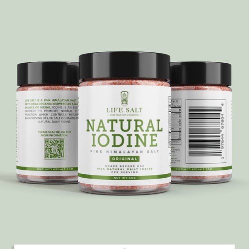 Designs | Label for Natural Iodine Pink Himalayan Salt that is fused ...