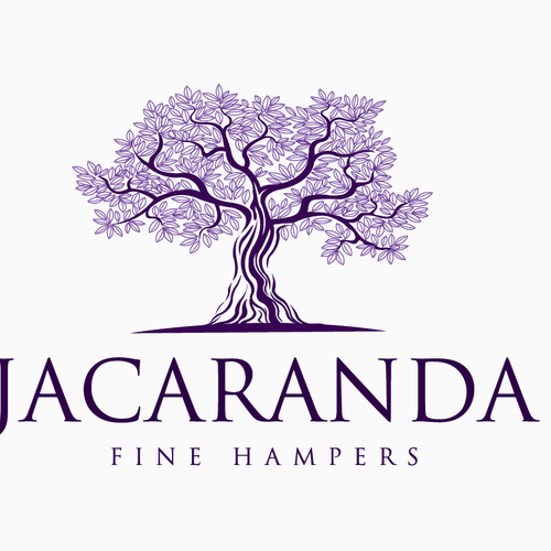 Create a capturing Jacaranda tree fine sketch illustration for a food ...