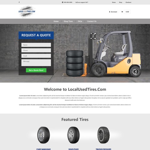 Used Tire Website | Landing page design contest