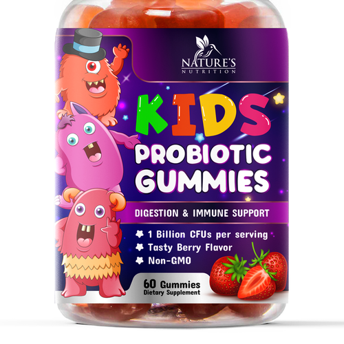 Designs | Cute Kids Probiotic Gummies Design needed for Nature's ...