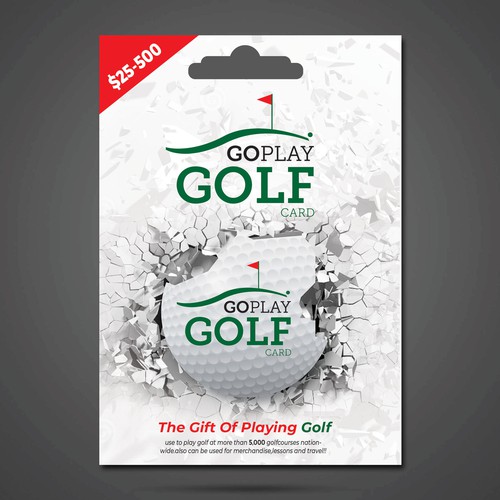 Go Play Golf Gift Card Packaging | Postcard, flyer or print contest