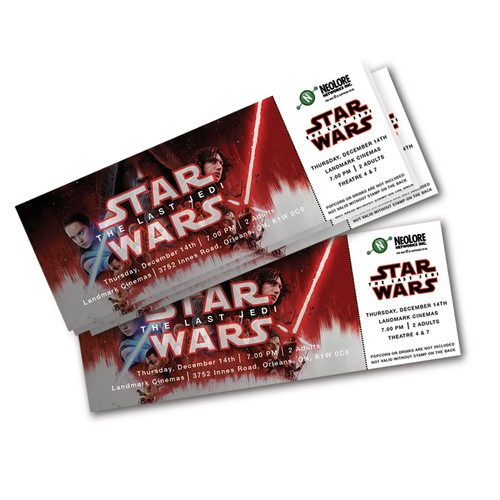 Star Wars 8: The Last Jedi Movie Tickets | Postcard, flyer or print contest