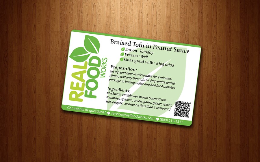 Food Delivery label for Real Food Works | Product label contest