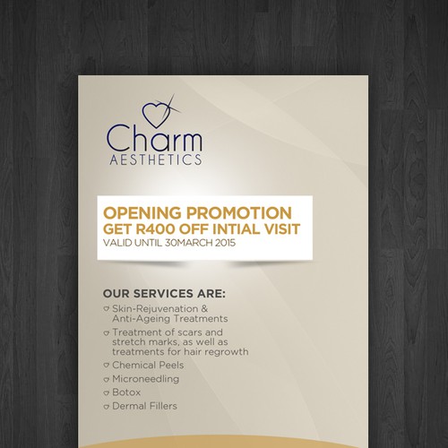 Create a modern-minimalist pamphlet for skin-rejuvenation and cosmetic ...