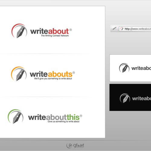 Logos for WriteAbout.com - Writing Contest Network | Logo design contest