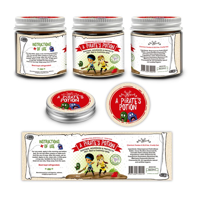 Cool & playful label for kids natural skin product | Product label contest