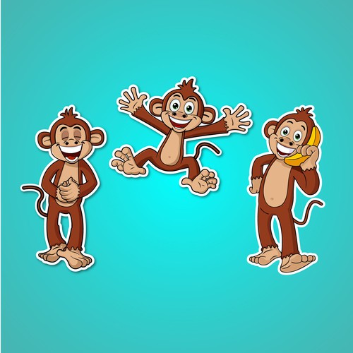 Cute/Funny/Sassy Monkey Character (12 Sticker Pack) | Figuren oder ...