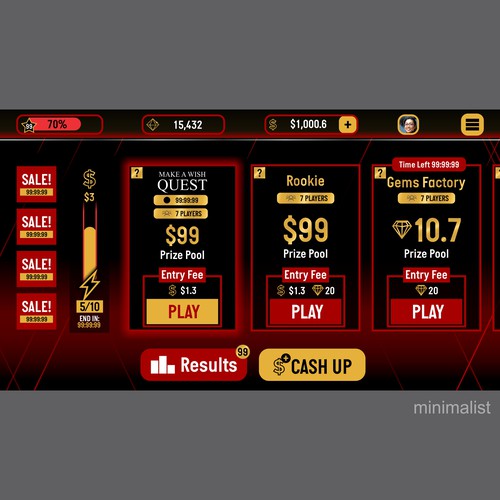 Designs | Dominoes Cash main screen styles | App design contest