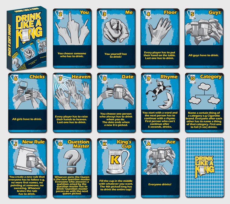 Unique Card Game Drinking Game with emphasis on design | Illustration ...