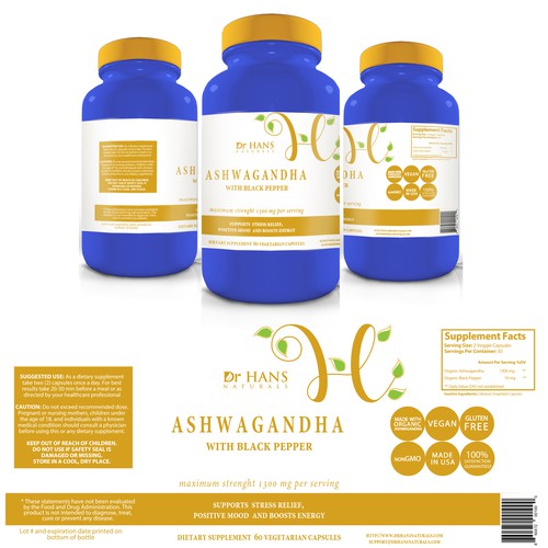 Design a powerful label for the new supplement business | Product label ...