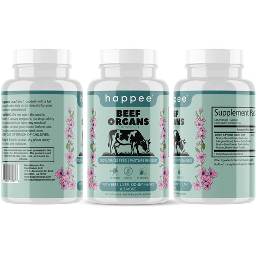 Designs | Design a Beef Organ Supplement Label for Women | Product ...