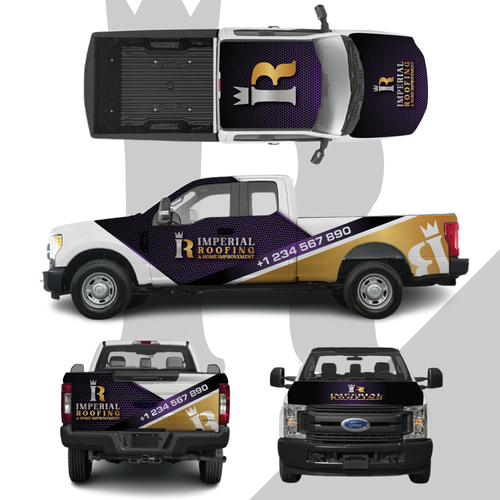 Designs | truck wrap for roofing company | Car, truck or van wrap contest
