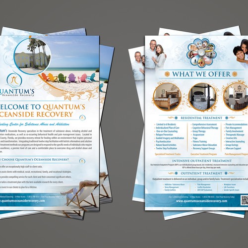 Create a rack card design layout for a Premier Luxury Drug and Alcohol ...