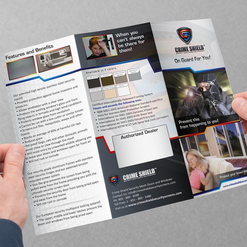 Designs | brochure design for CRIME SHIELD SECURITY MESH DOORS AND ...