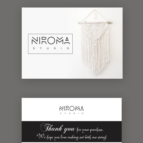 Create a fun and alluring thank you postcard for a macrame decor studio ...