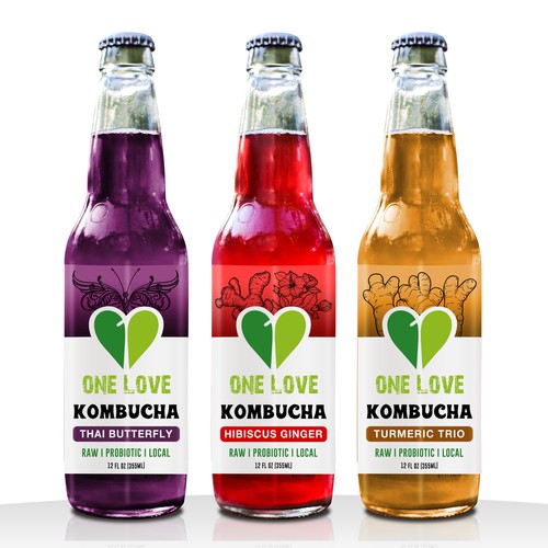 One Love Kombucha | concurso Rótulo