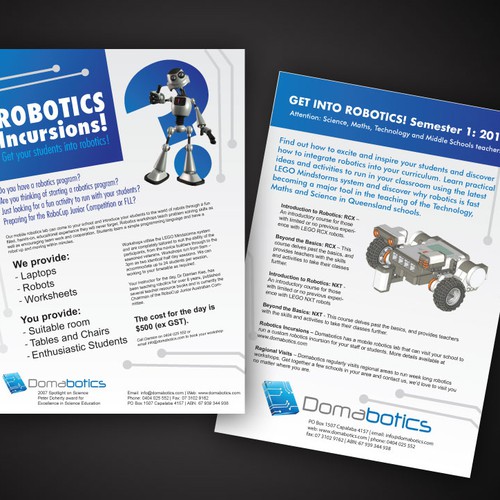 Flyer for Robotics classes | Print or packaging design contest