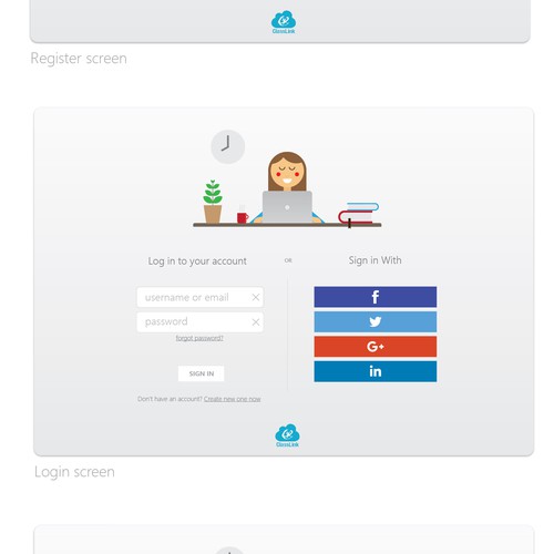 Login/self registration page design for parents | Web page design contest