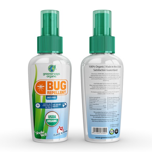 Create a dynamic beautiful label for our 100%USDA Certified Organic Bug ...
