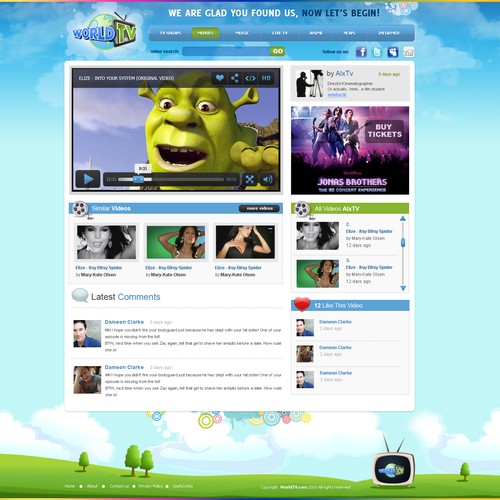 Single page design for online video site - UPDATED | Web page design ...