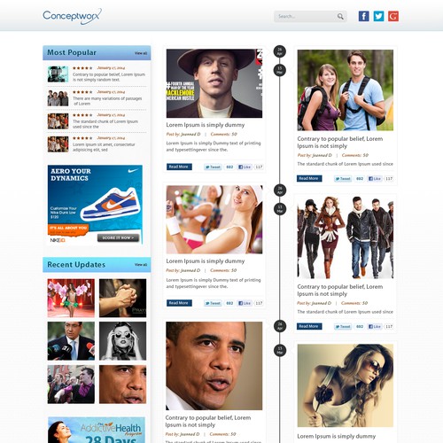 Create a unique blog page layout to wow anyone that uses it. | Web page ...