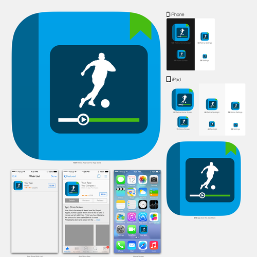 Soccer coaching App icon design | Icon or button contest