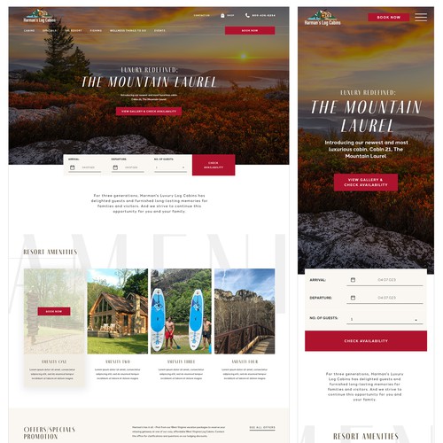 Designs | Design a website for luxury log cabin vacation rentals in the ...