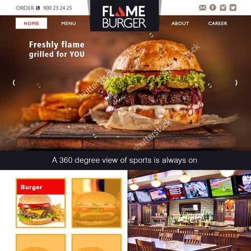 Website design for burger/sports bar | Web page design contest