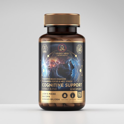 Designs | "Vivid Label Design for New Cognitive Support Capsules ...