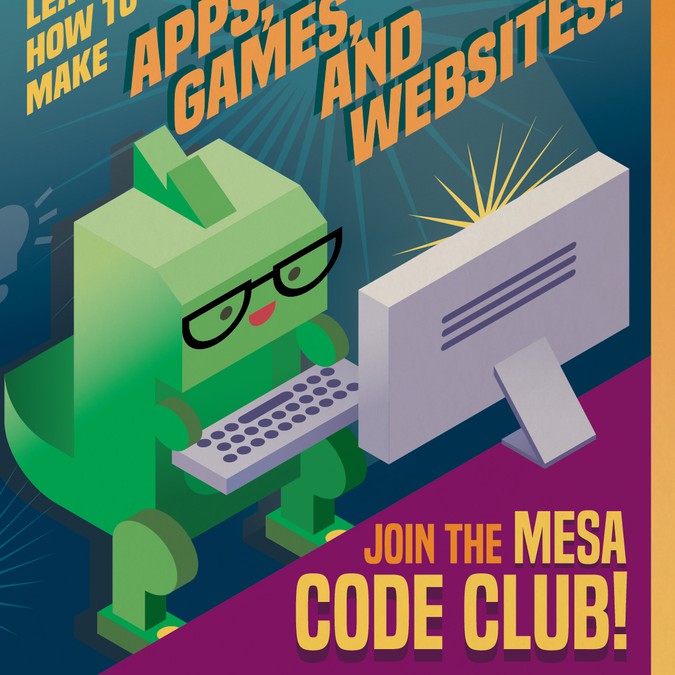 Design a fun, attractive poster for a kids code club | Poster contest