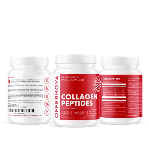 Designs | Design a Food Supplement Label - Collagen Peptides | Product ...