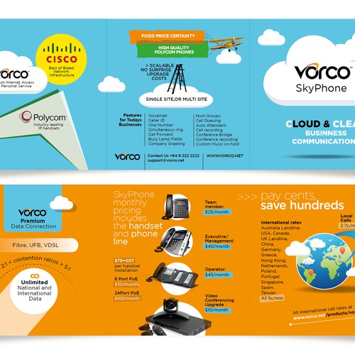 Create a marketing brochure for a hosted phone system | Brochure contest