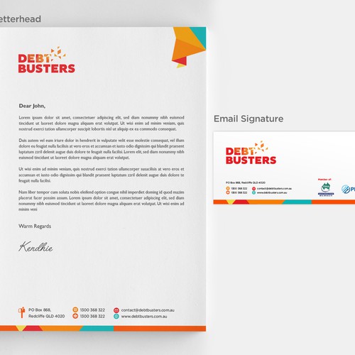 Create a digital letterhead and email signature for our rebranded ...