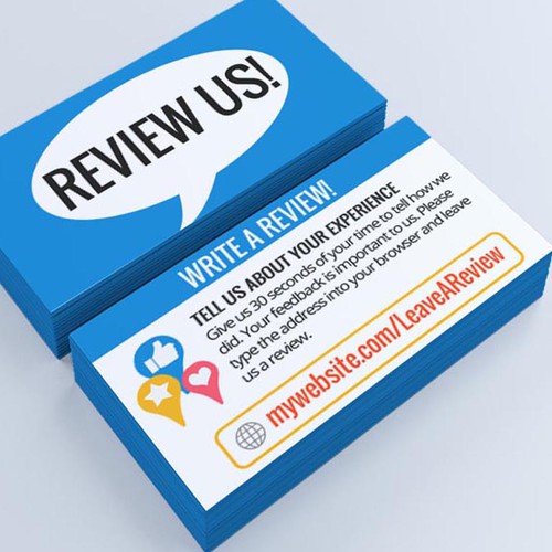 REVIEW ME CARD - Business Card Size To Request a Rating and Review ...