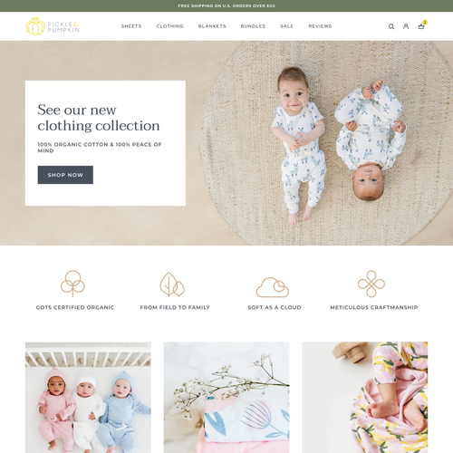 Designs | Re-design the Home Page of Premium Organic Baby Brand | Web ...