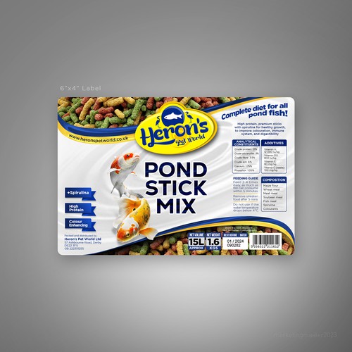 Designs | Design a product label for premium pond stick mix, fish food ...