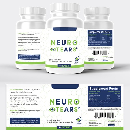 Designs | Supplement label for exciting newly patented product ...
